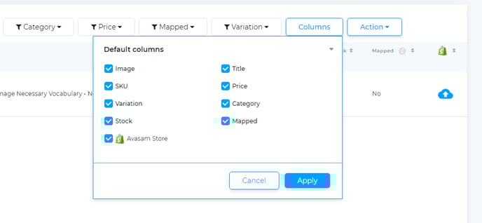 Shopify | Avasam Knowledge Base